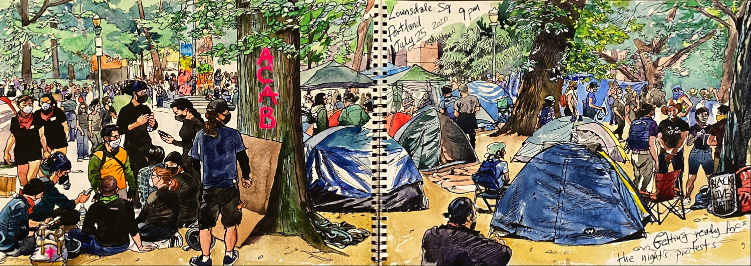 Anarchists Campsite, Lownsdale Square, Portland, OR, Jul. 25, 2020